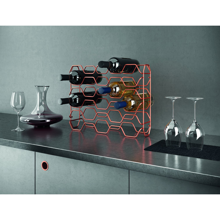 Metaltex Hexagon Lava 15 Bottle Open Shelving Wine Rack | Wayfair.co.uk