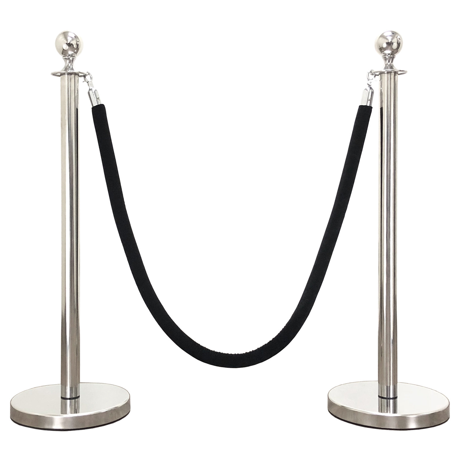 VIP Crowd Control Rope Stanchion (2 Mirror Crown Top/Flat Base + 6 ...