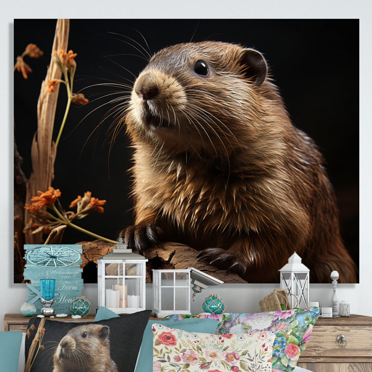 Ebern Designs " Beaver Portrait " on Canvas - Wayfair Canada