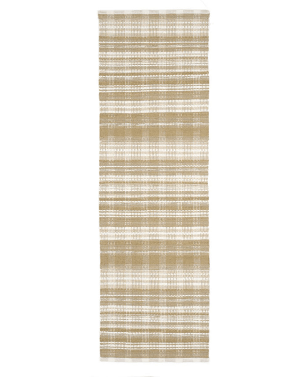 NuStory Striped Pitloom Runner 2'6" x 8' Polyester Area Rug in Beige ...