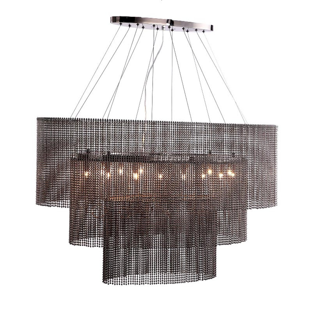 ALAN MIZRAHI LIGHTING Light Stainless Steel Elliptical 3 Tiers Round ...