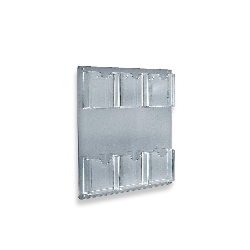 Azar Displays Six Pocket Tri-Fold Wall Rack. Clear Acrylic Wall Mount ...