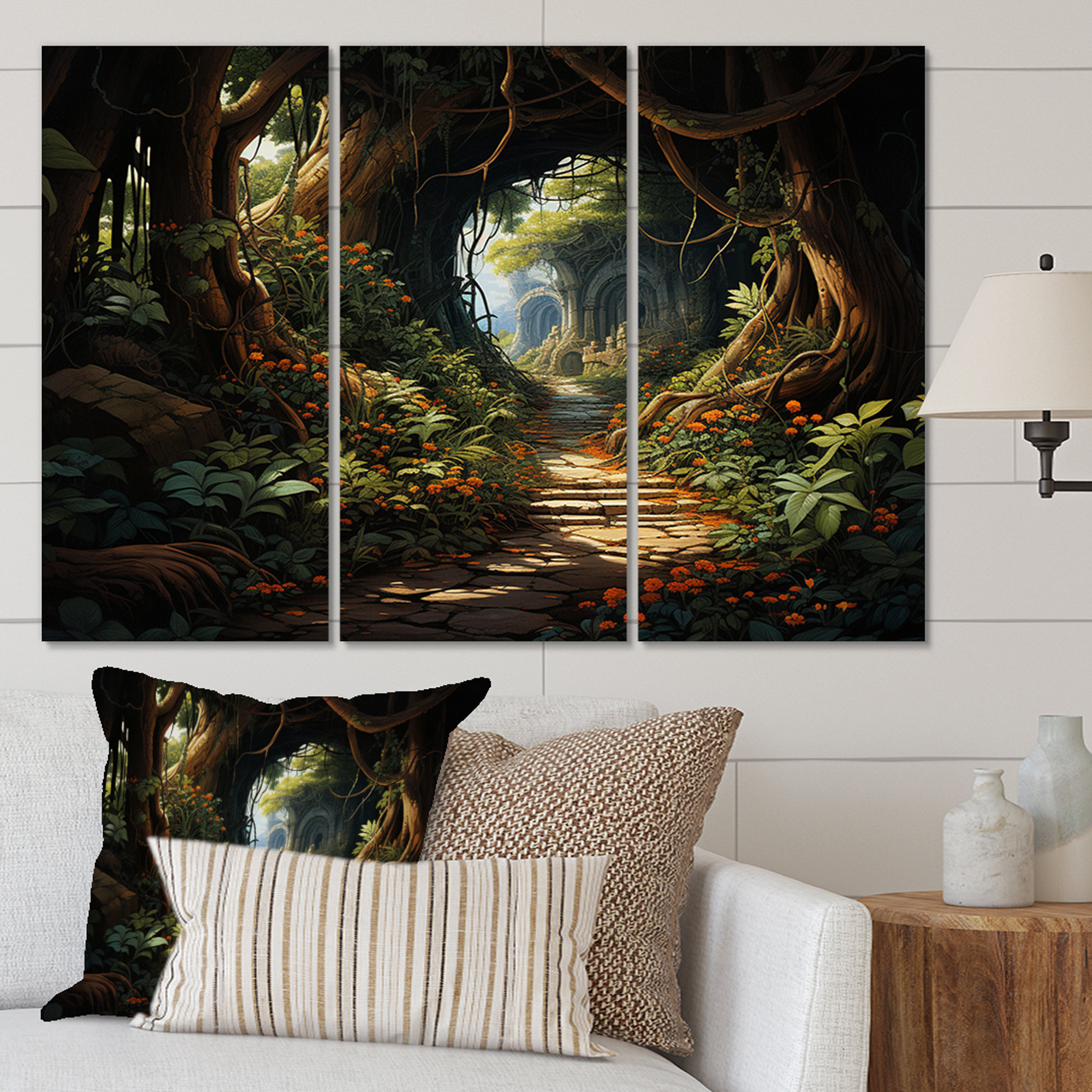 Millwood Pines Green Tunnel Enchanted Forest Earthy II On Canvas 3 ...