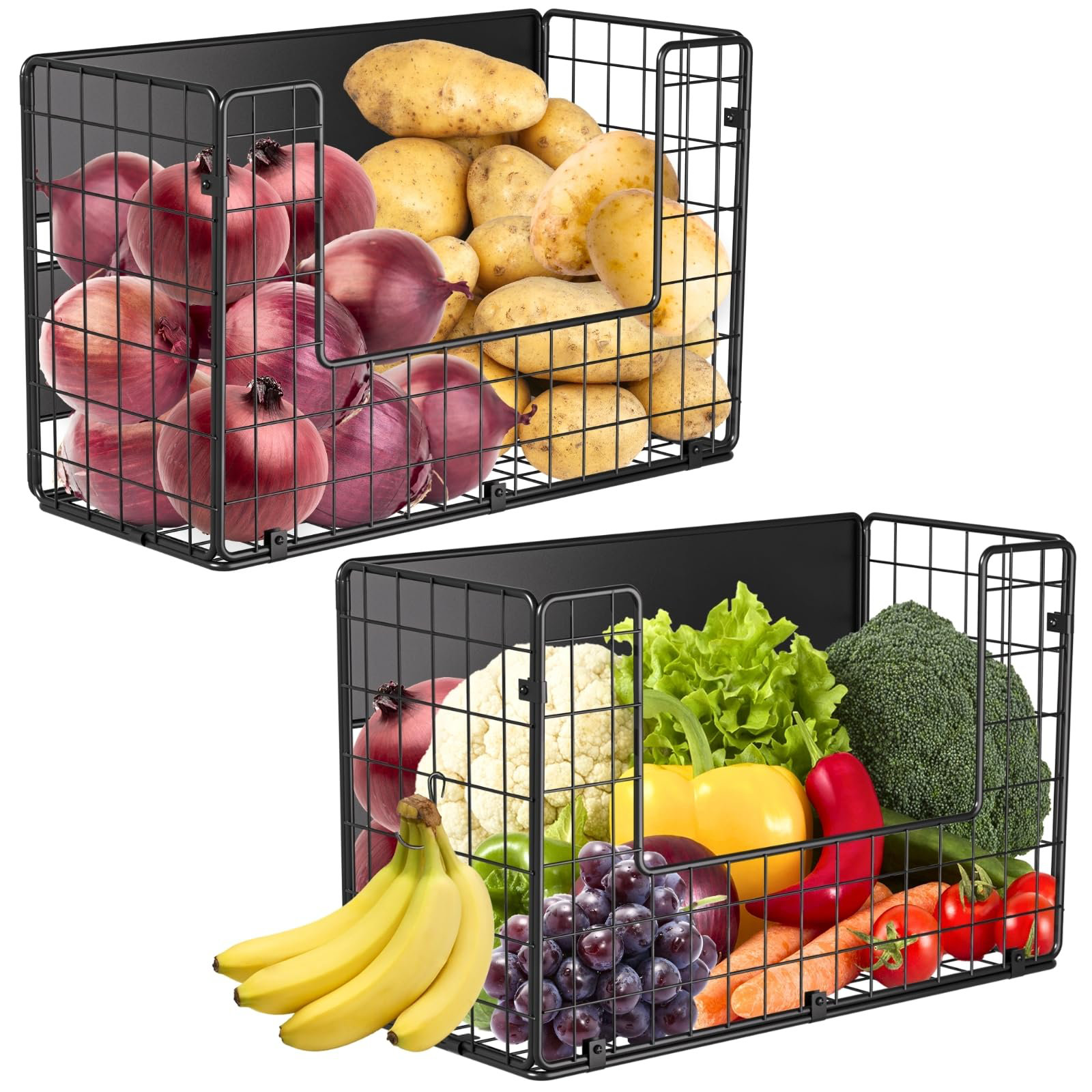 Rebrilliant 2 Set Magnetic Shelf For Fridge, Fruit Potato & Onion ...