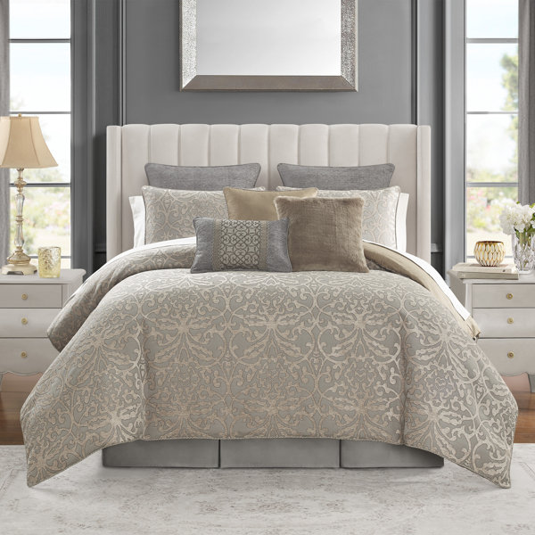 Waterford Bedding Carrick Ring Stitch Damask Comforter Set & Reviews ...