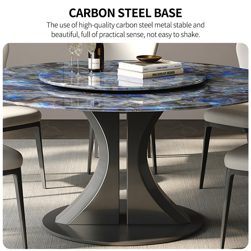 ALLNICEDT Modern simple microlite round dining table | Wayfair