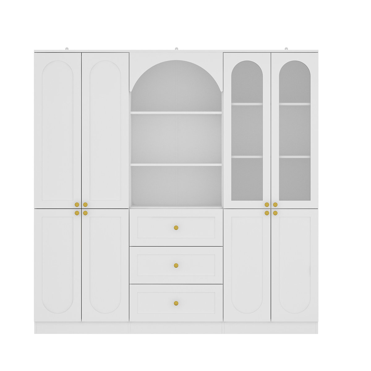 Red Barrel Studio® 70''H X 71'' W 6-Story Bookcase With Drawers And ...