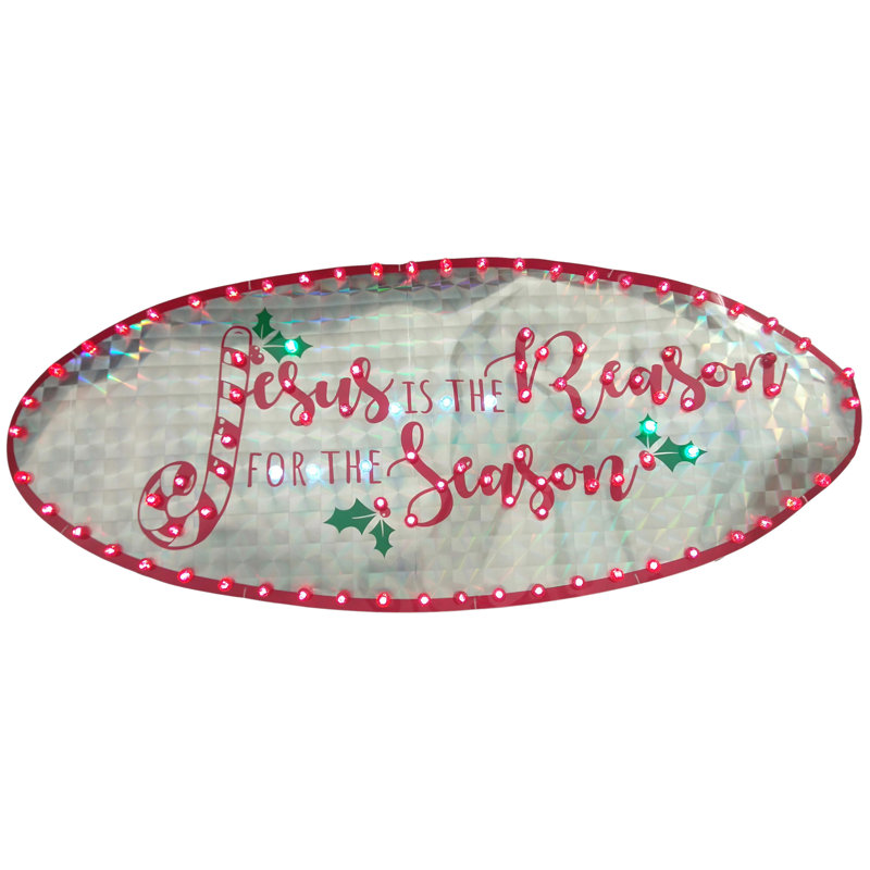 Northlight Seasonal 43" LED Lighted Holographic Jesus is the Reason ...