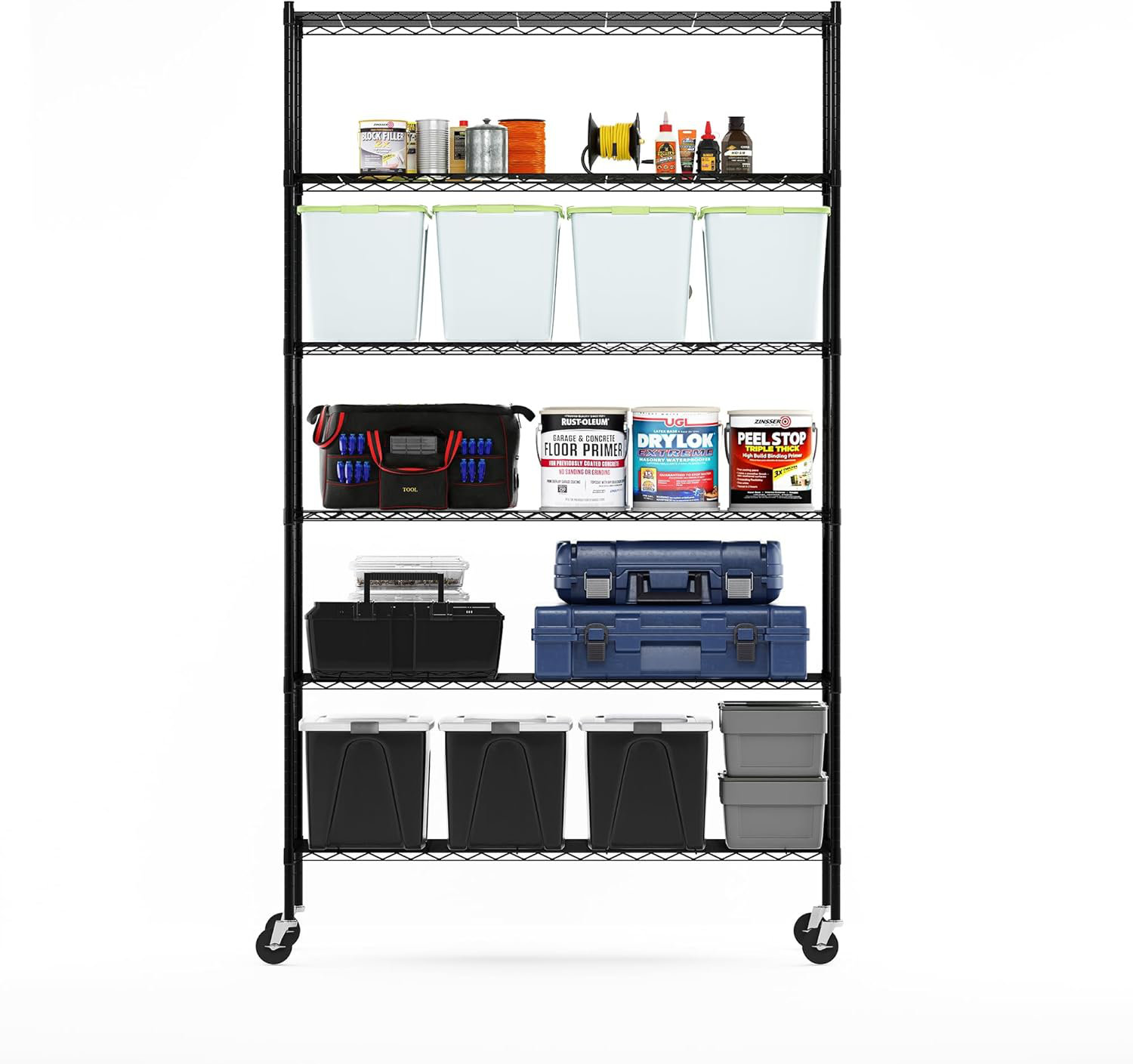 17 Stories Heavy-Duty Metal Storage Shelf Rack With Adjustable Height ...