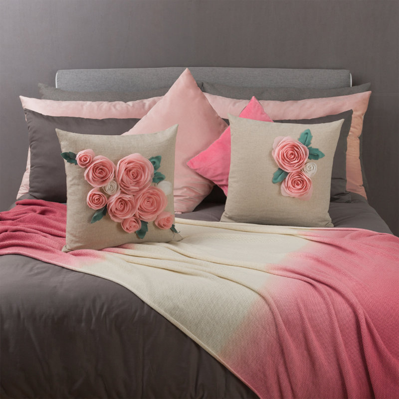 JWH Appliqued Reversible Pillow Cover | Wayfair