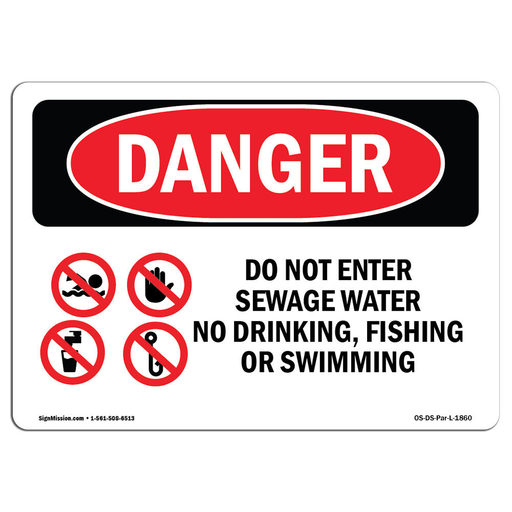 SignMission OSHA Danger Do Not Enter Sewage Water Sign | Wayfair