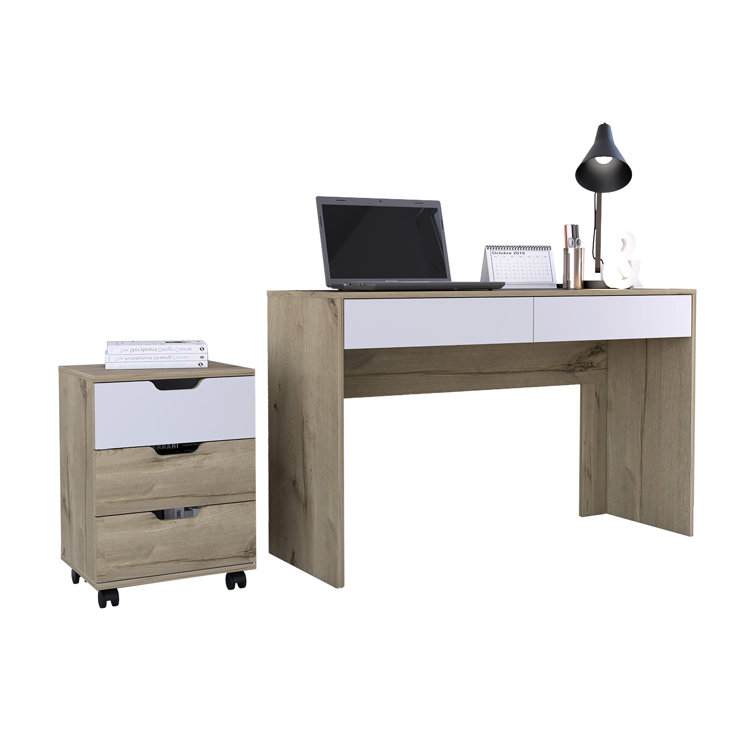Ebern Designs Giampiera 2 Piece Rectangle Computer Desk Office Set ...