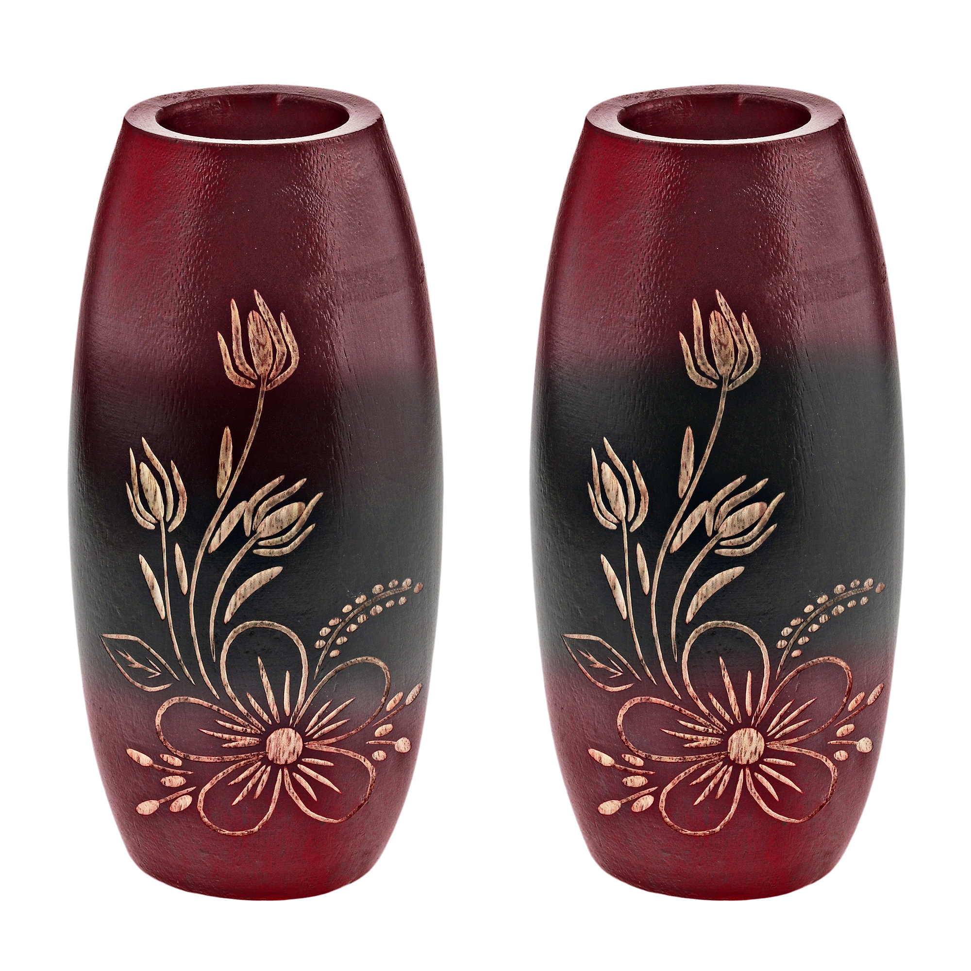 Red Barrel Studio® Palen Red 6'' Wood Table Vase | Wayfair