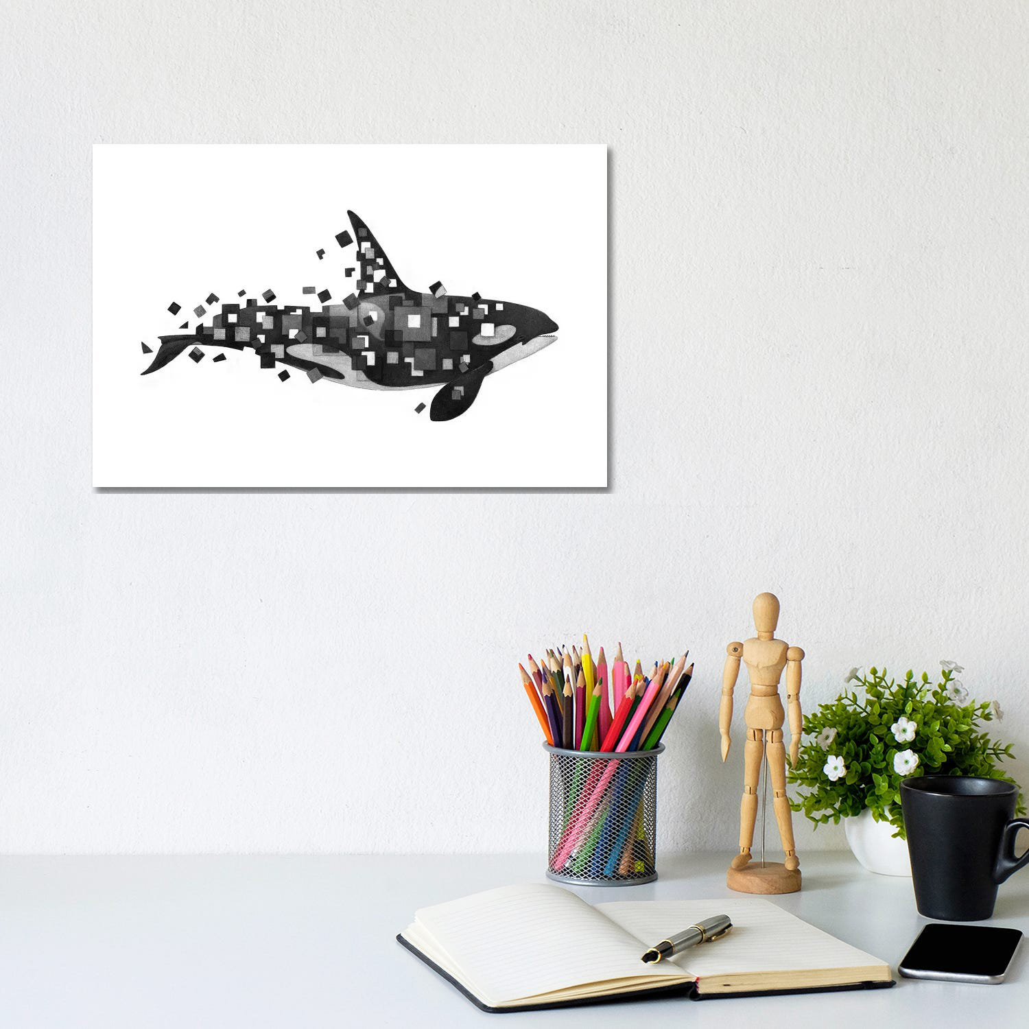 East Urban Home Fractured Killer Whale by Terry Fan - Graphic Art Print ...