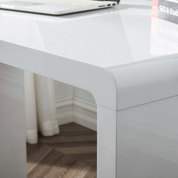 Latitude Run® White High Gloss Office Desk & Reviews - Wayfair Canada