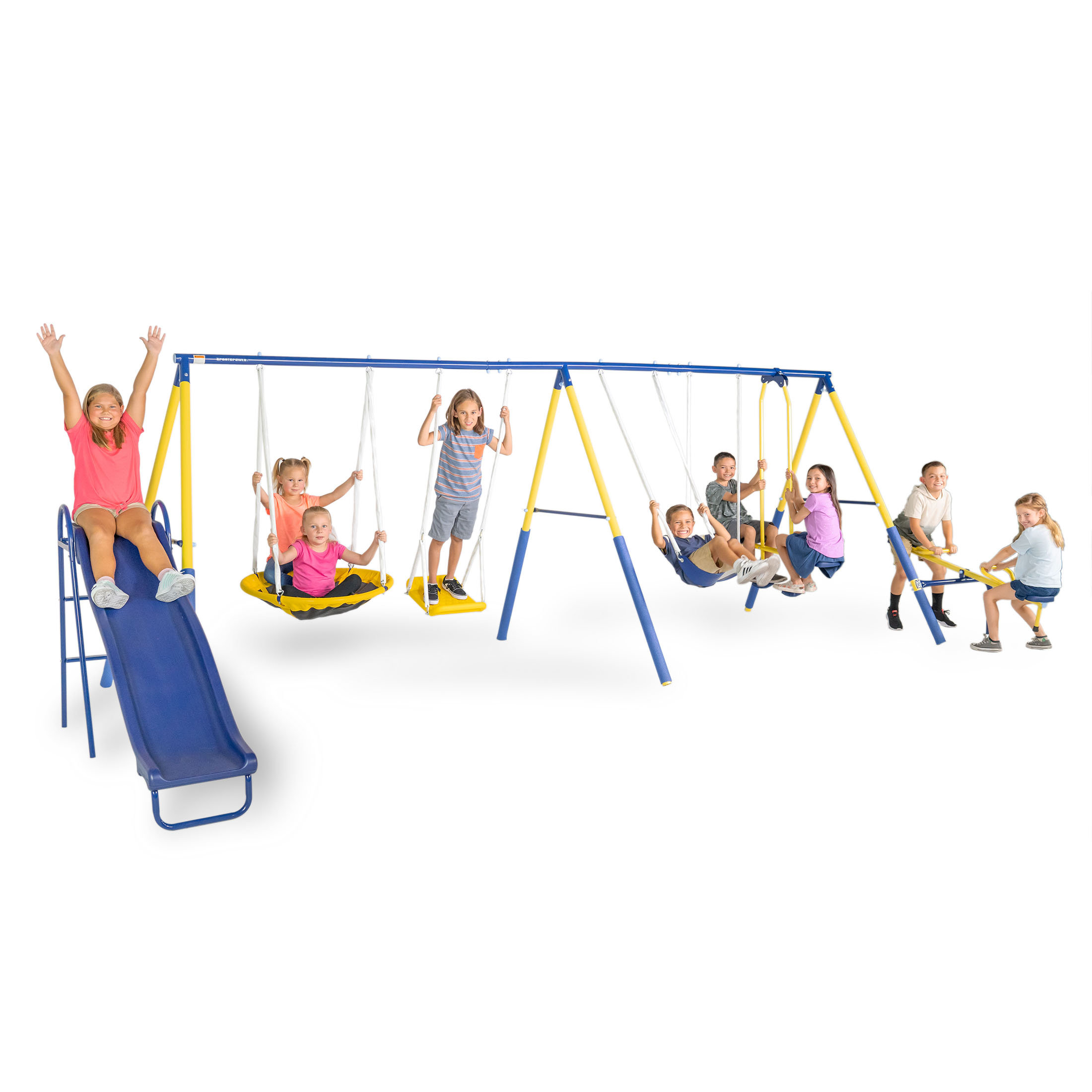 Sportspower Super 10 Metal Swing Set with Lifetime Warranty on Blow ...