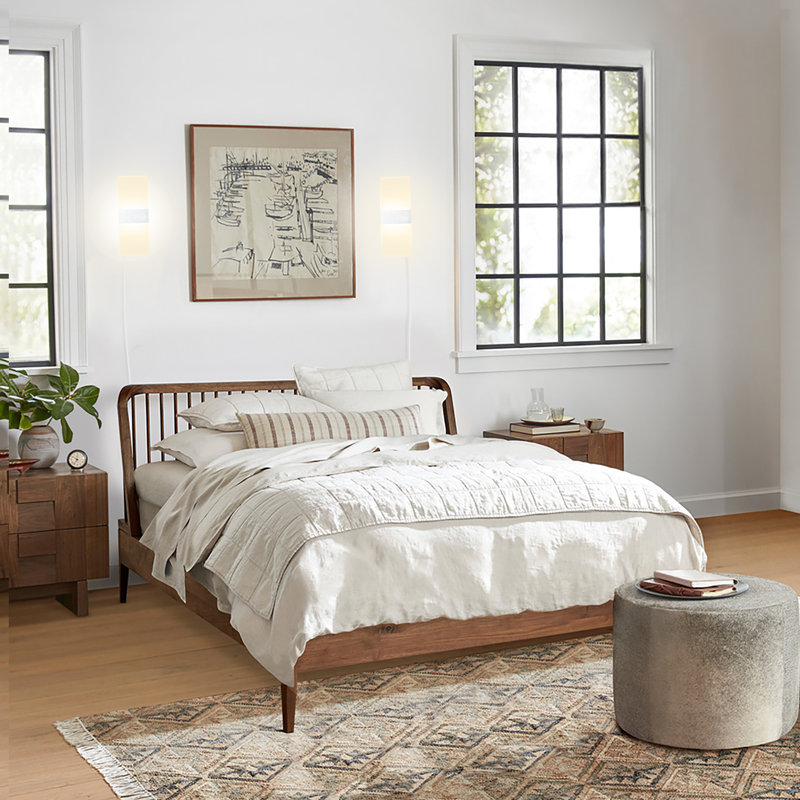 Orren Ellis Anker 2 - Light LED Plug-in Brush Aluminum Wallchiere ...