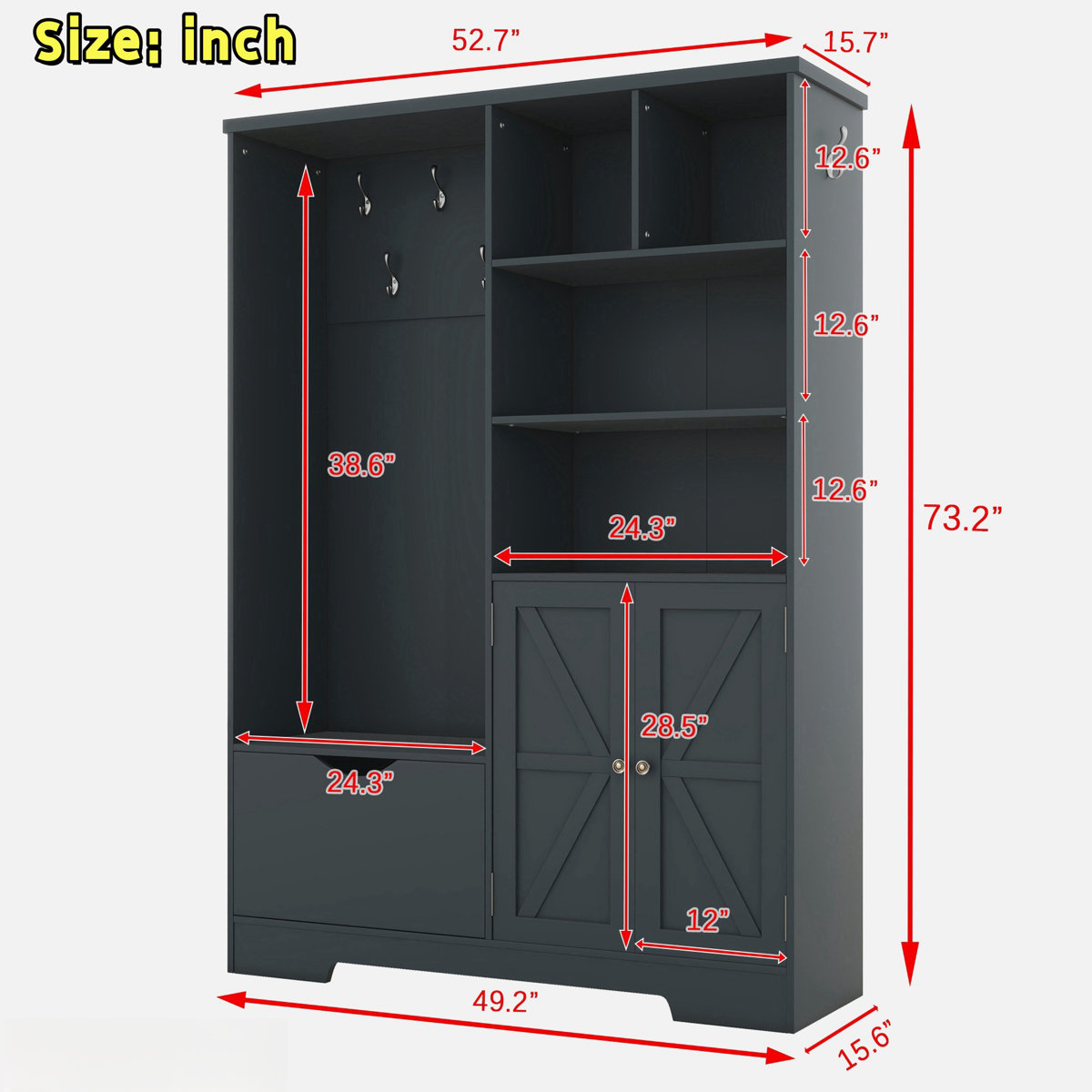 Wildon Home® Okan Multi-functional Hall Tree with Storage Shelves ...