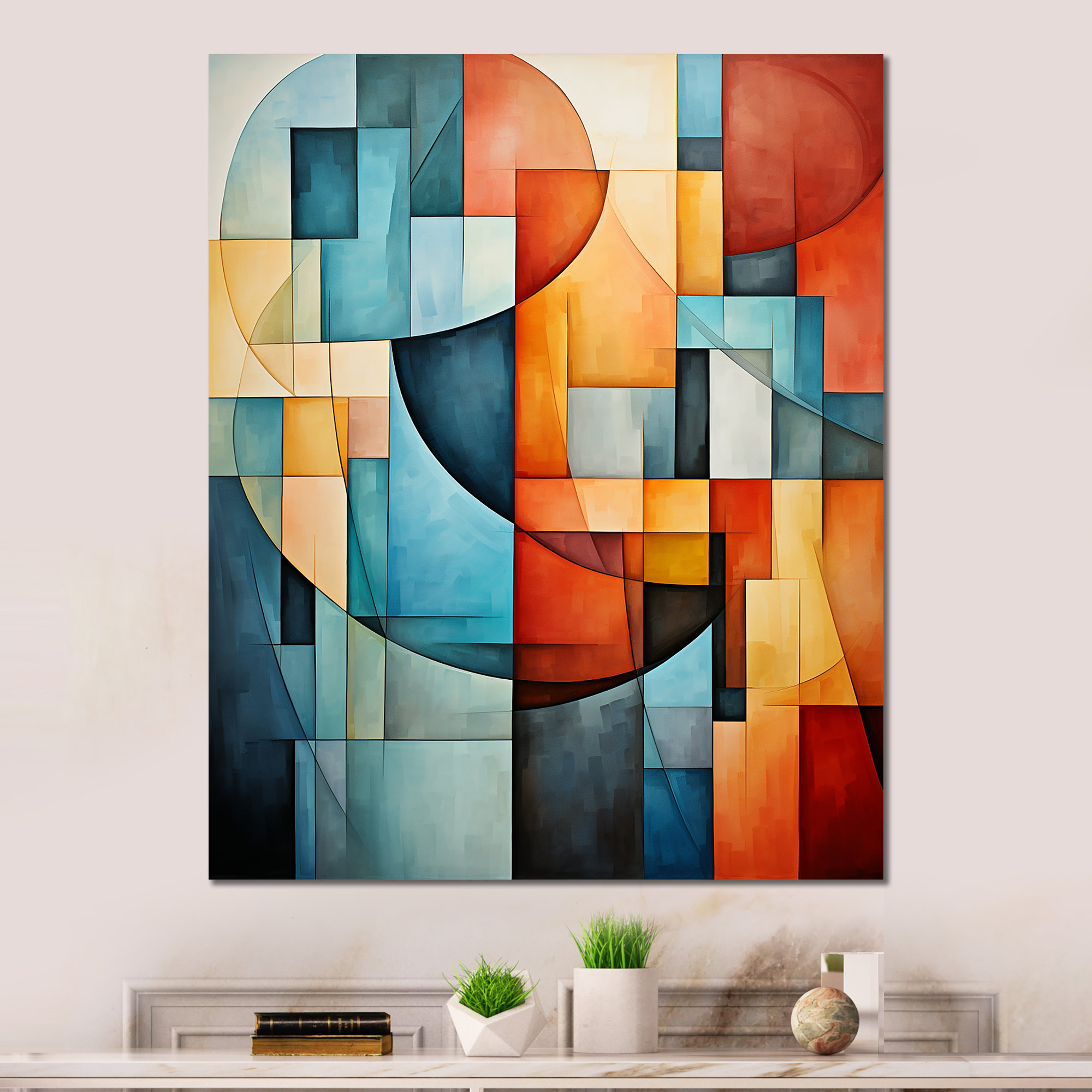 Wrought Studio™ Cubism Harmony Of Shapes I - Abstract Collages Metal ...