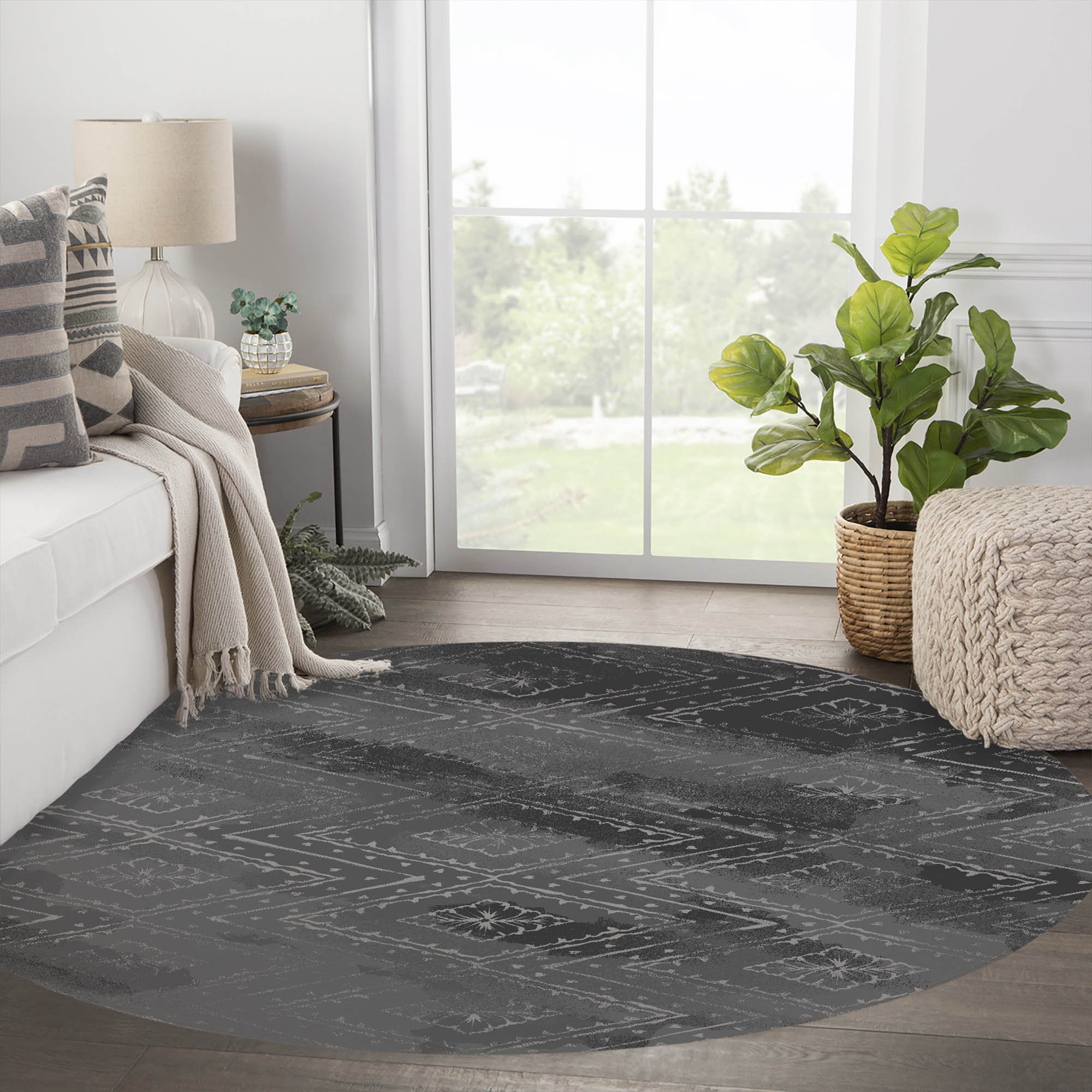 Foundry Select HARLEQUIN CHARCOAL Area Rug By Foundry Select | Wayfair