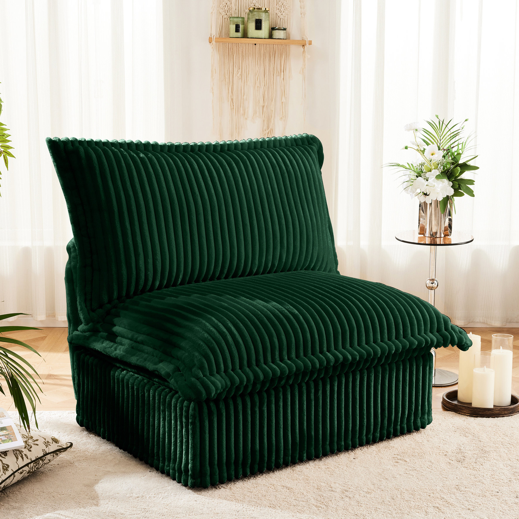 Ebern Designs Armless Couch - Elegant Design, Construction, 1 Seat ...