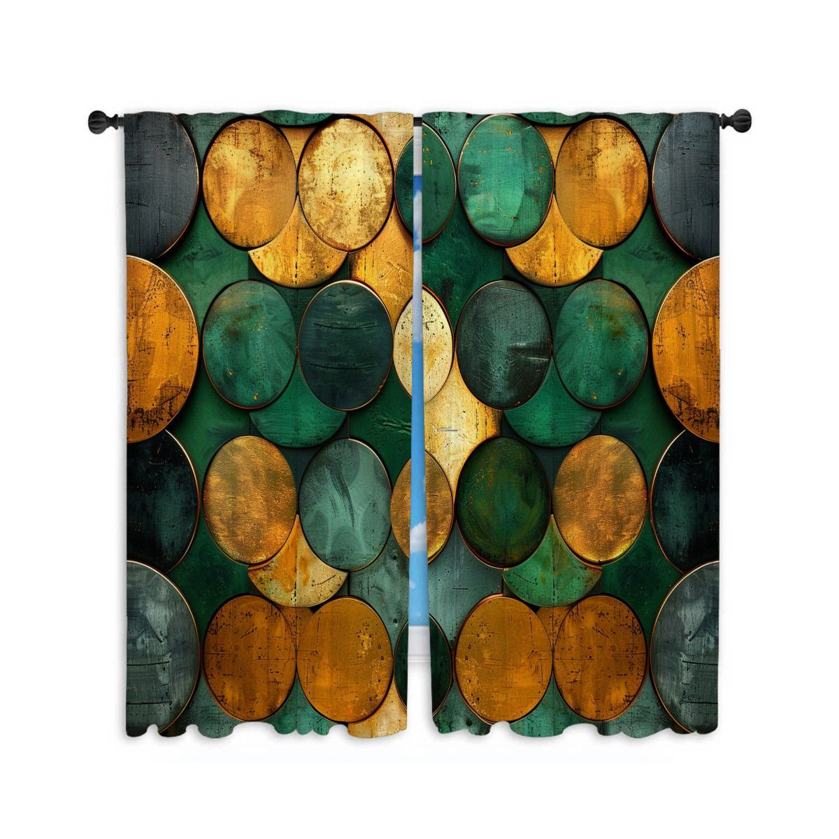 VisionDecor 11960_Circle Array Window Curtains Visual Art Color ...