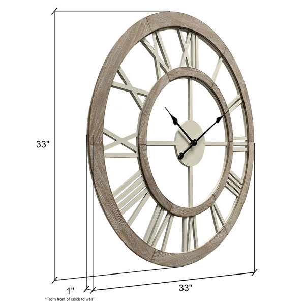 Gracie Oaks Elara Wood Modern Farmhouse Wall Clock & Reviews | Wayfair