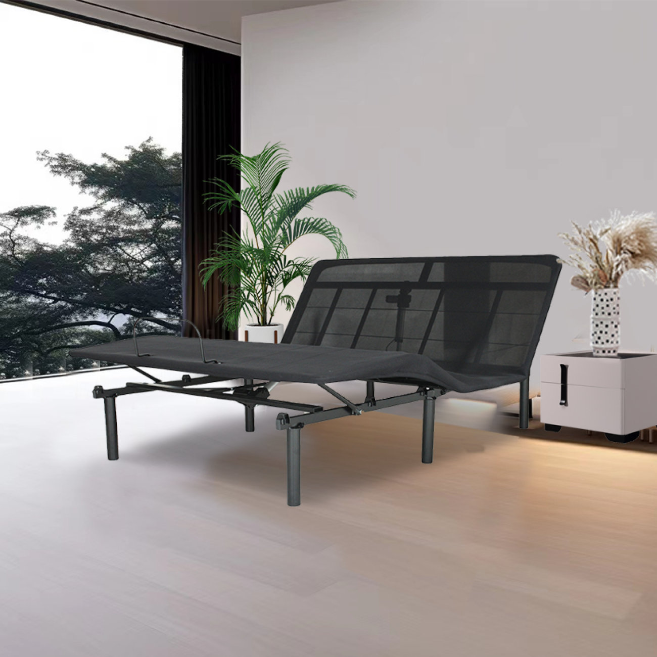 Alwyn Home Adjustable Bed Base - Fold To Half-Txl Motorized Head And ...