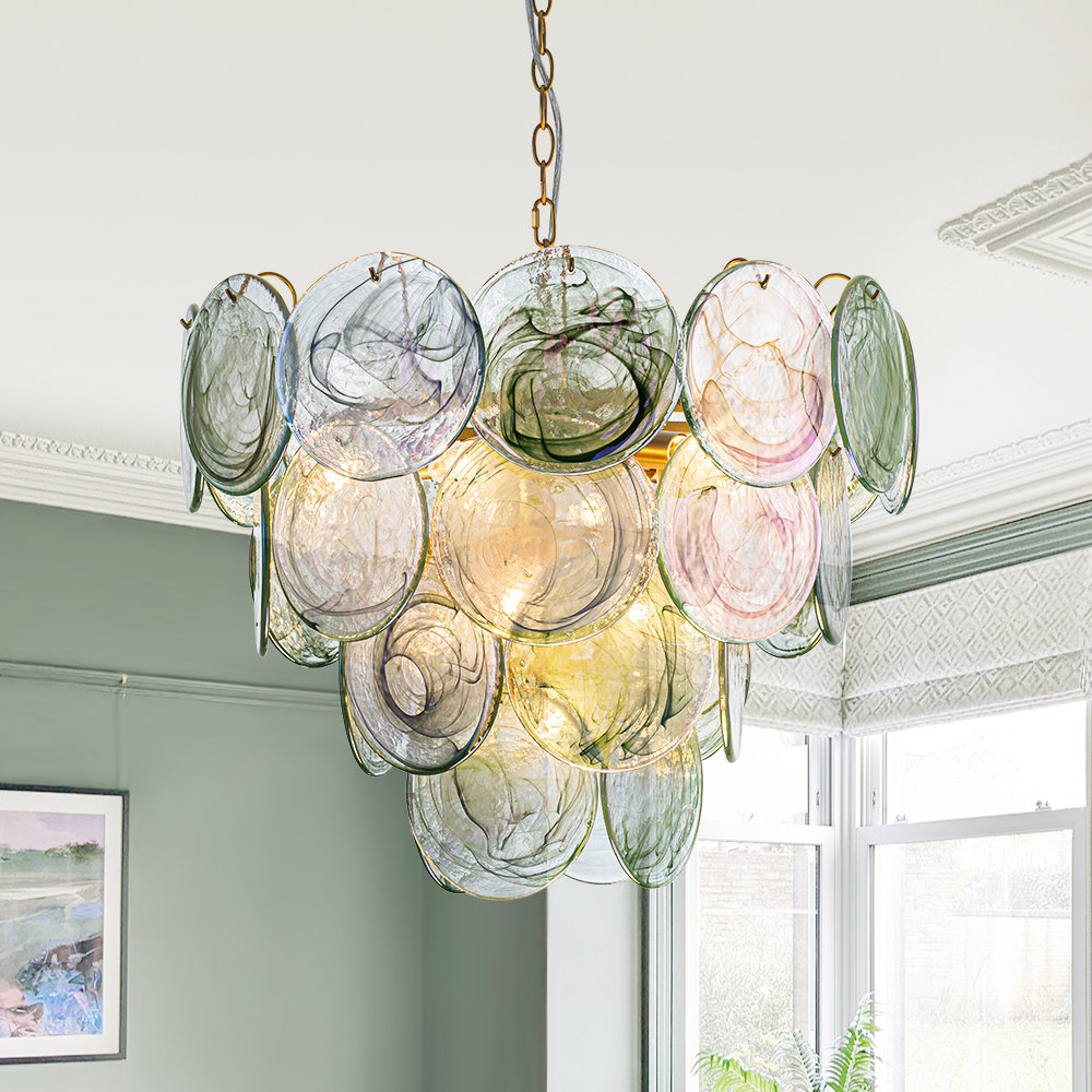Astoria Grand Artisan Handmade 9 - Light Colored Swirled Cloud Glass ...