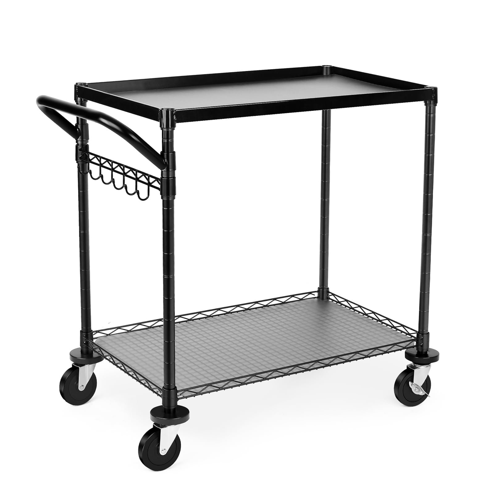 Rebrilliant 680 Lbs Heavy Duty Rolling Utility Cart - 2-Tier Metal Cart ...