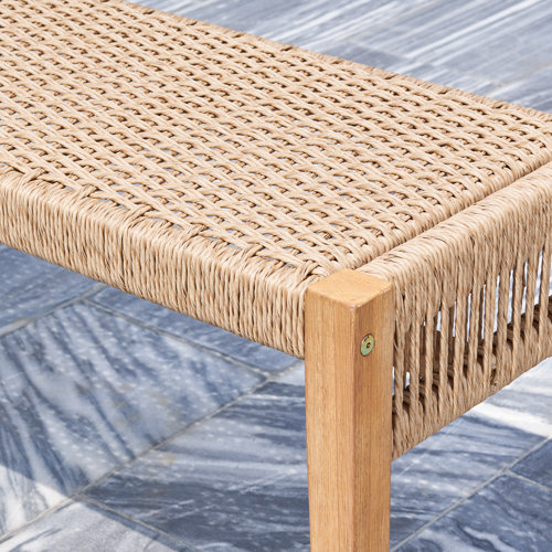 Dovecove Daquane Solid Wood/Wicker Outdoor Bench | Wayfair