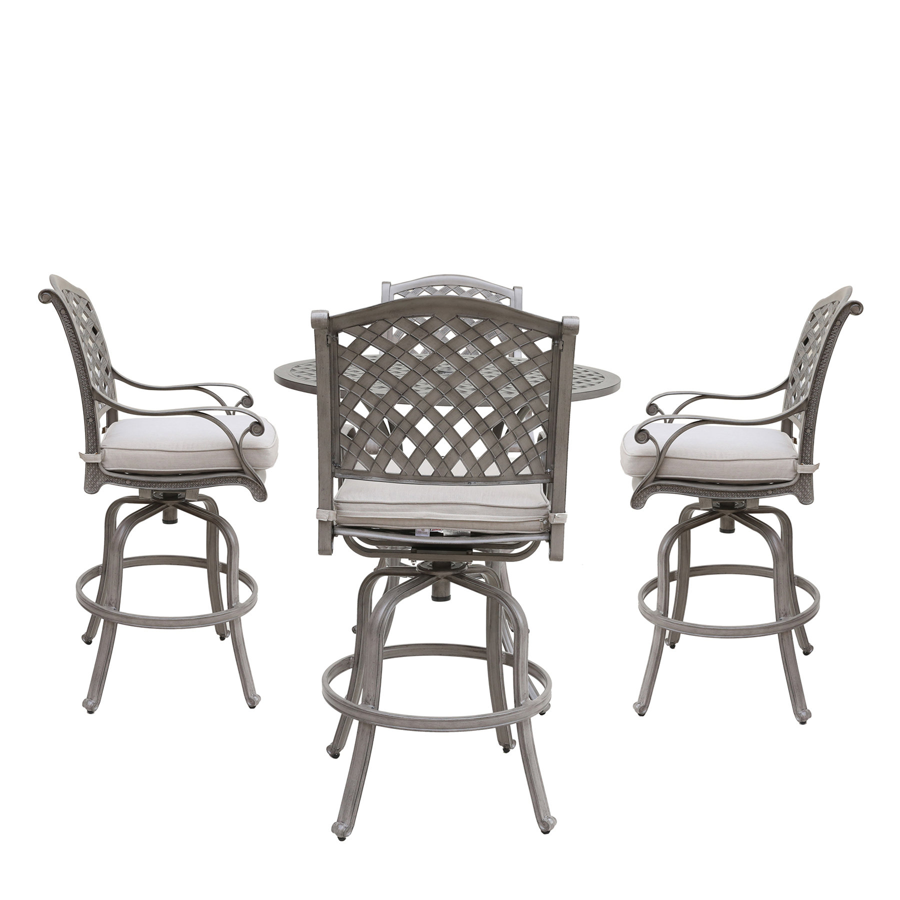 Canora Grey 5 Piece Cast Aluminum Bar Set With Cushion | Wayfair