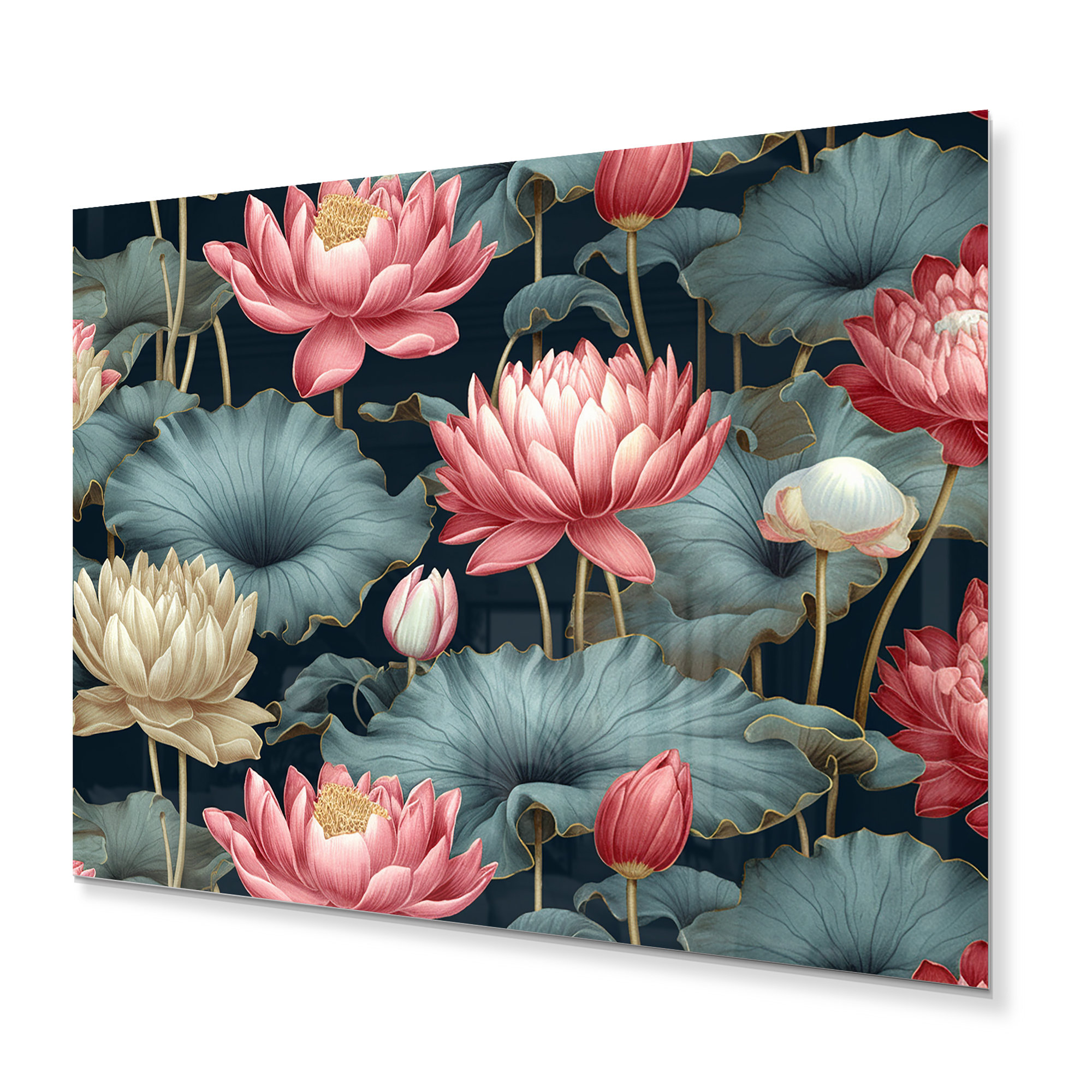 Bungalow Rose Multicolor Lotus Reflections II - Floral Metal Art Print ...