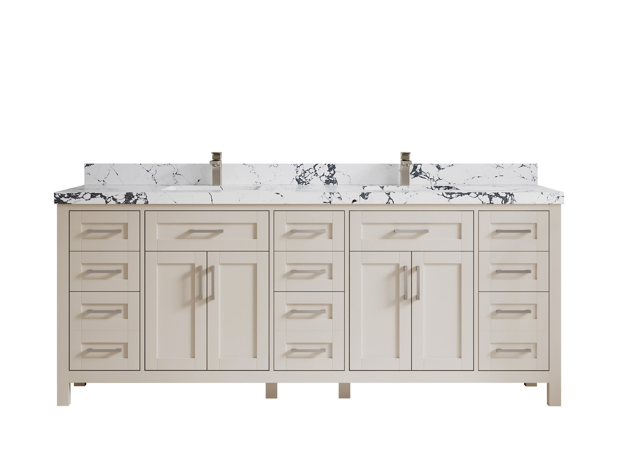 Willow Collections Cambridge 84 In. W X 22 In. D Double Sink Bathroom ...