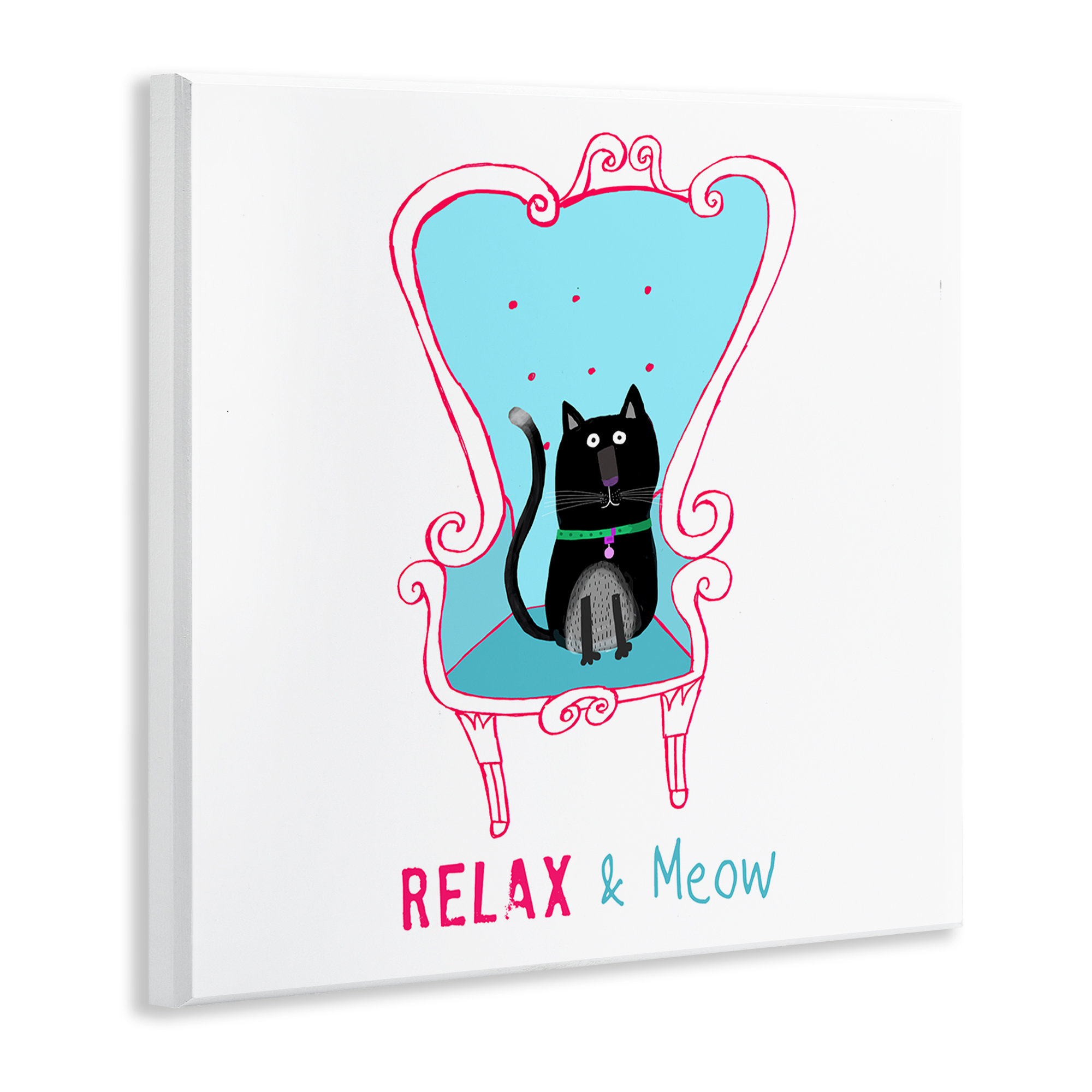 Dakota Fields Relax & Meow Cat Wall Plaque Art by Carla Daly | Wayfair