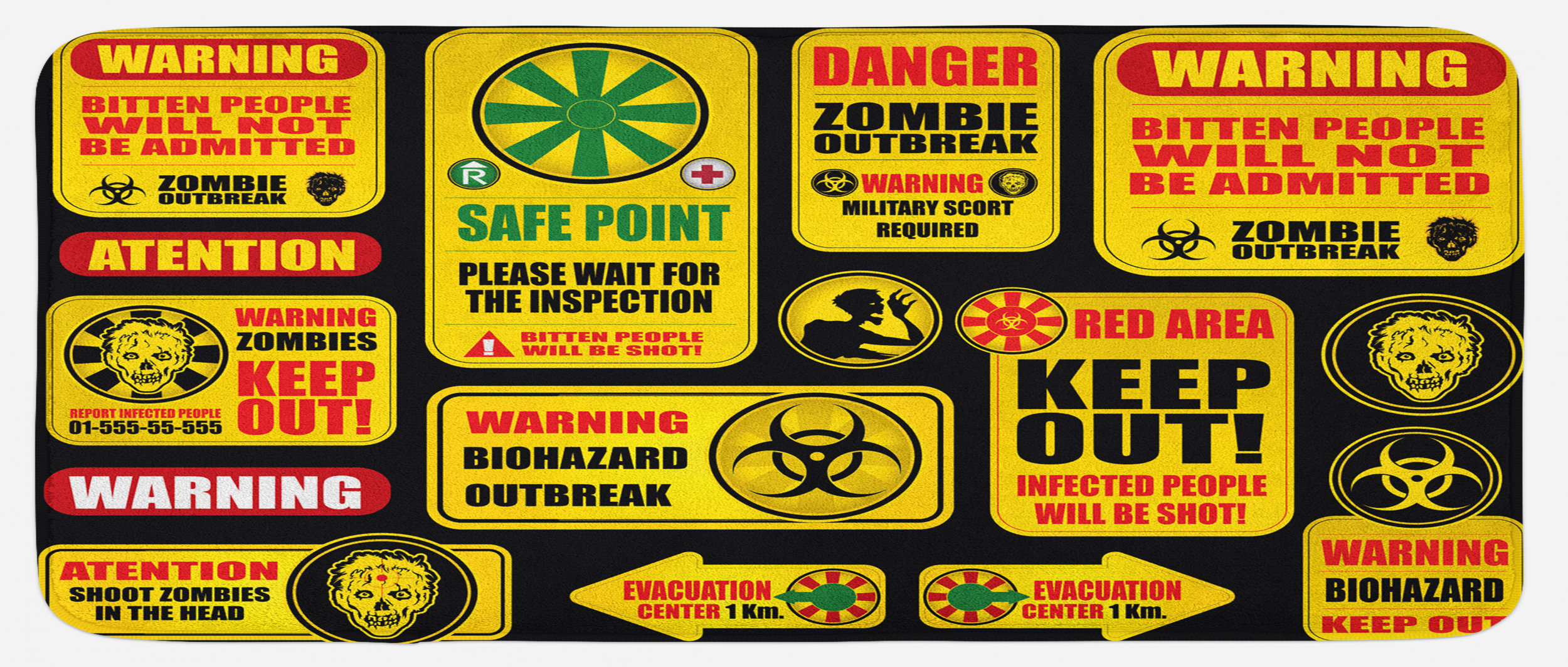 East Urban Home Apocalypse Signs Attention Danger Safe Point Evil ...