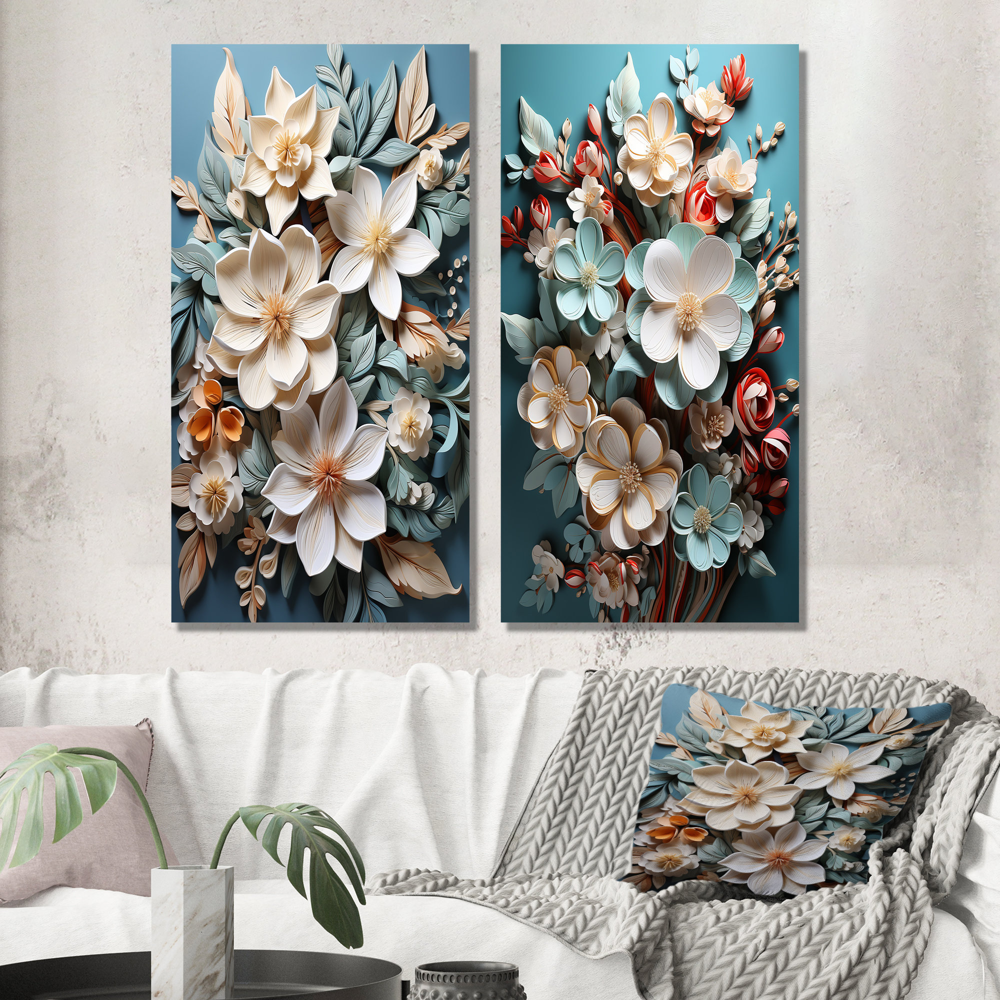 Lark Manor™ Elegant Paper Mache Plumeria Blooms - Plumeria Canvas ...