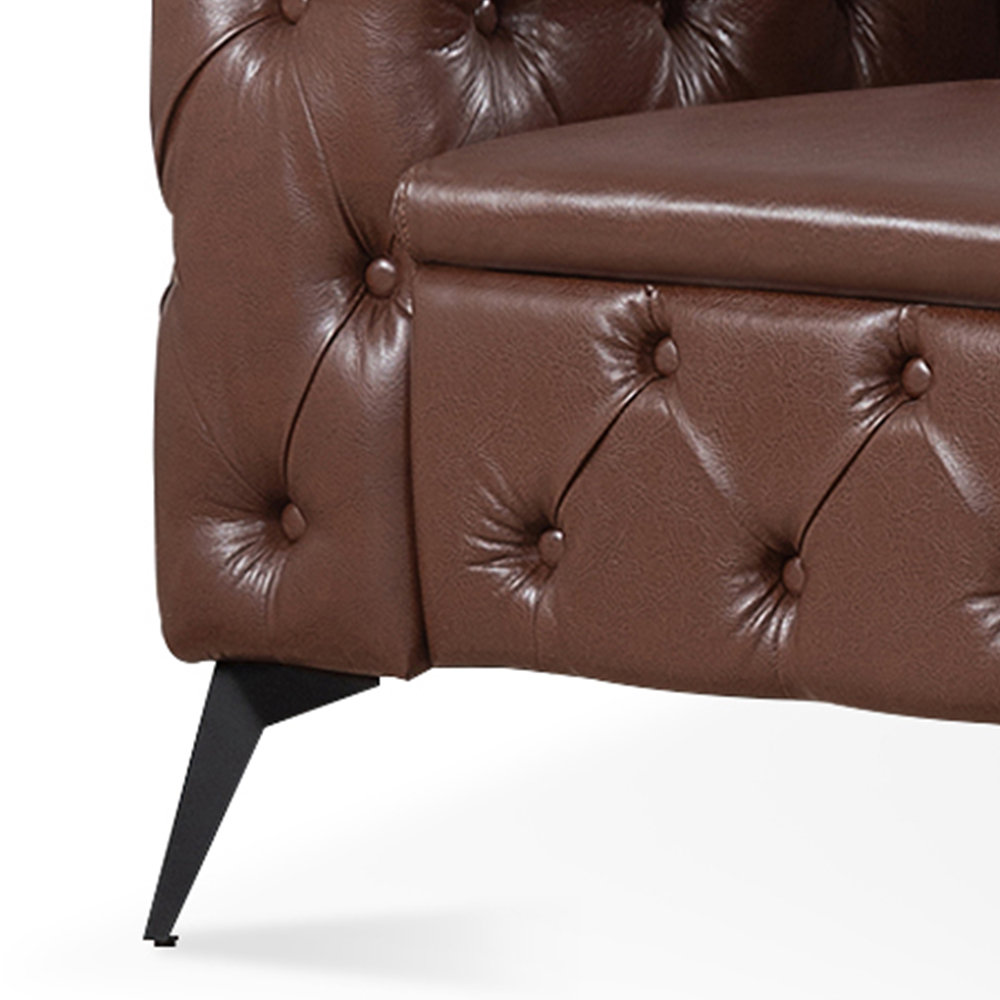 Red Barrel Studio® Zhir 84.08'' Faux Leather Rolled Arm Chesterfield ...