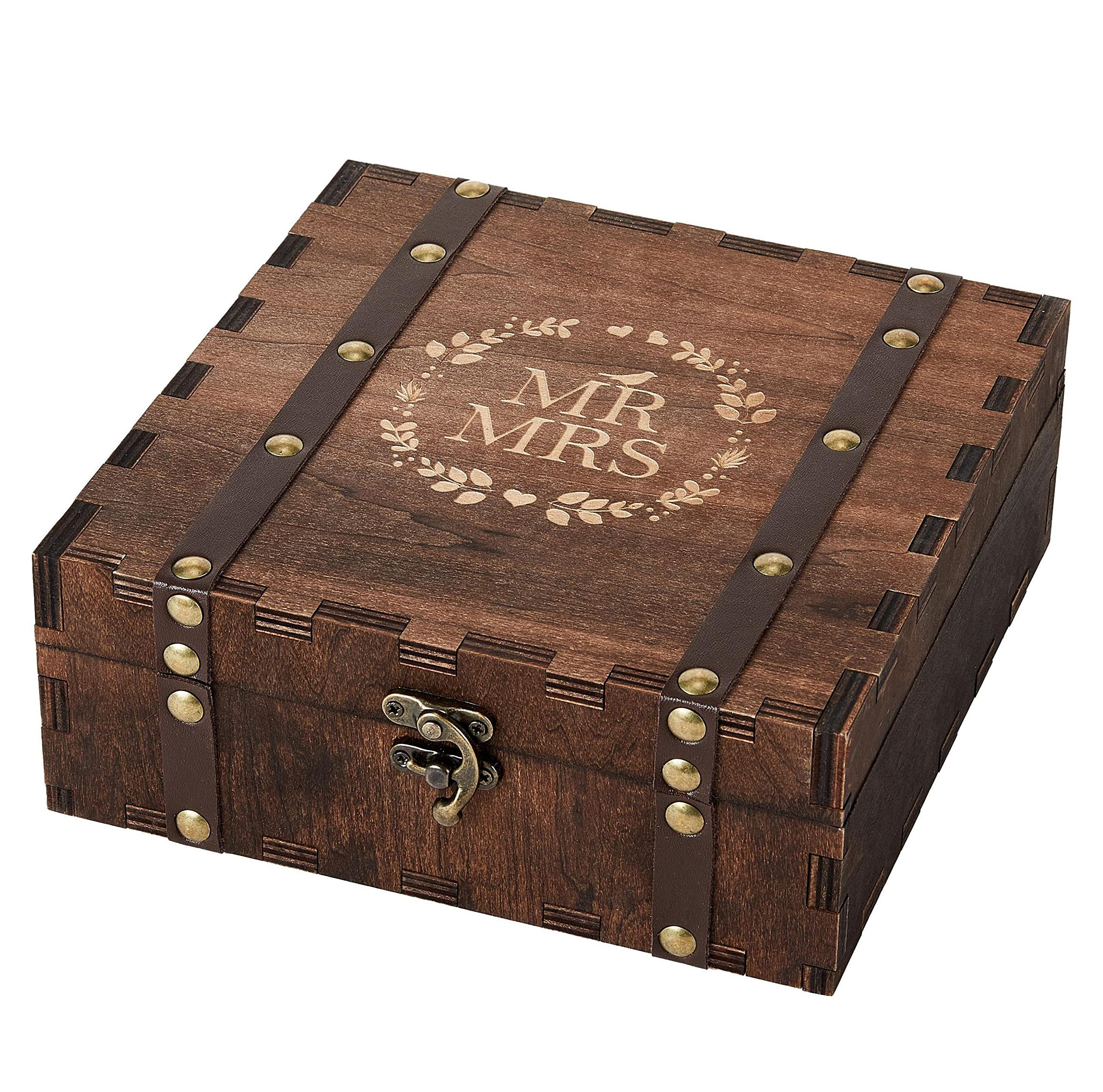 Williston Forge Wedding Keepsake Box With Lids Wood Memory Box Storage ...