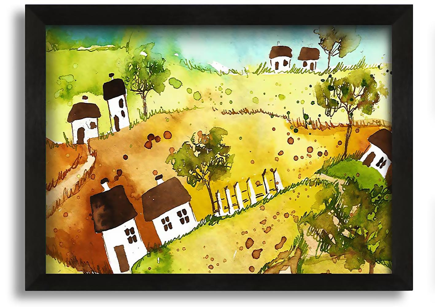 ClassicLiving Countryside Living - Picture Frame Painting on Canvas ...