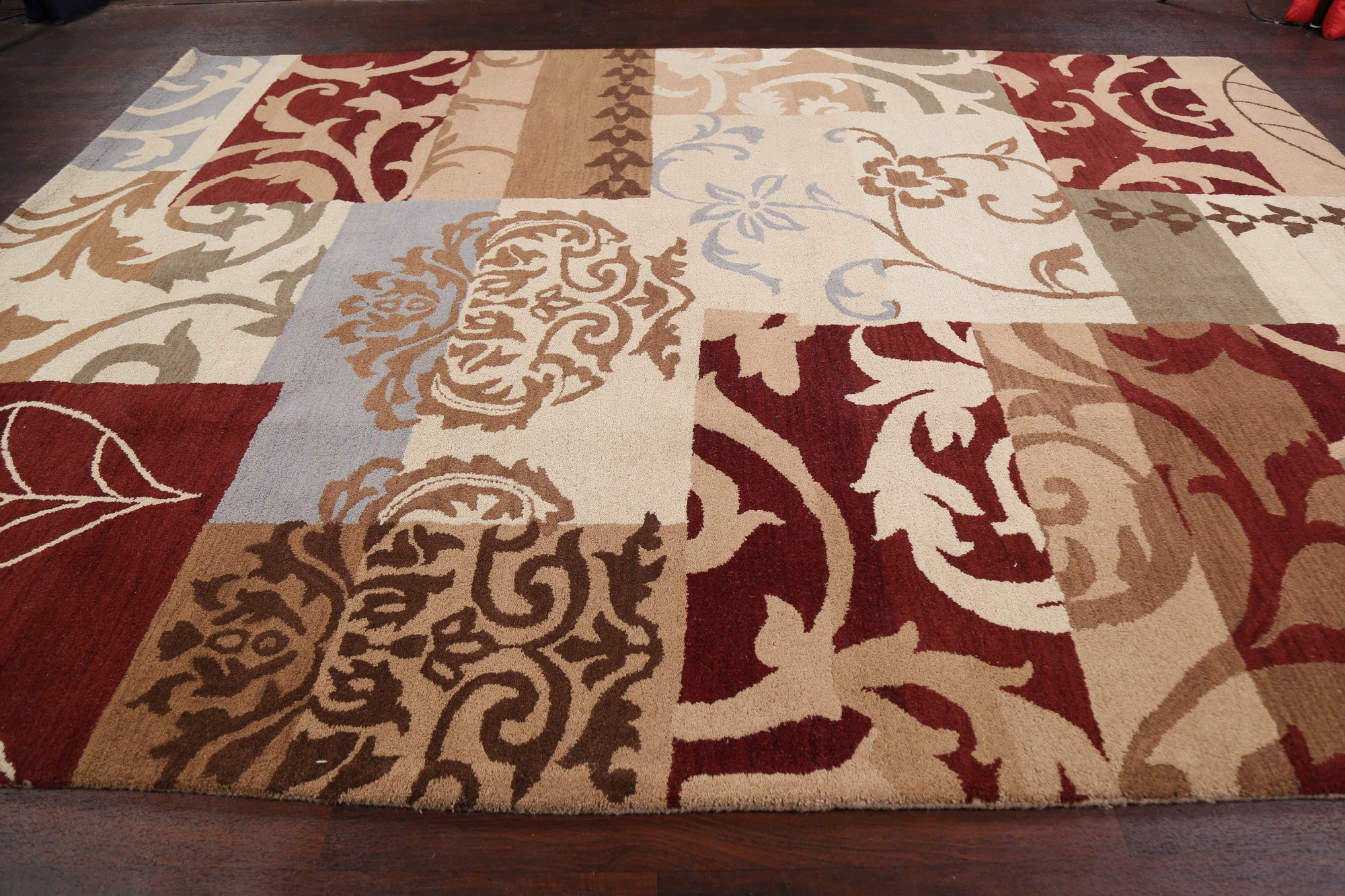 Red Barrel Studio® Floral Handmade Tufted Wool Beige/Red/Brown Area Rug ...