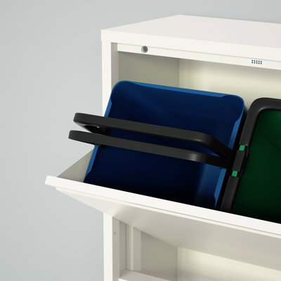 EuropeanFurniture Metal Open Multi-Compartments Trash & Recycling Bin ...