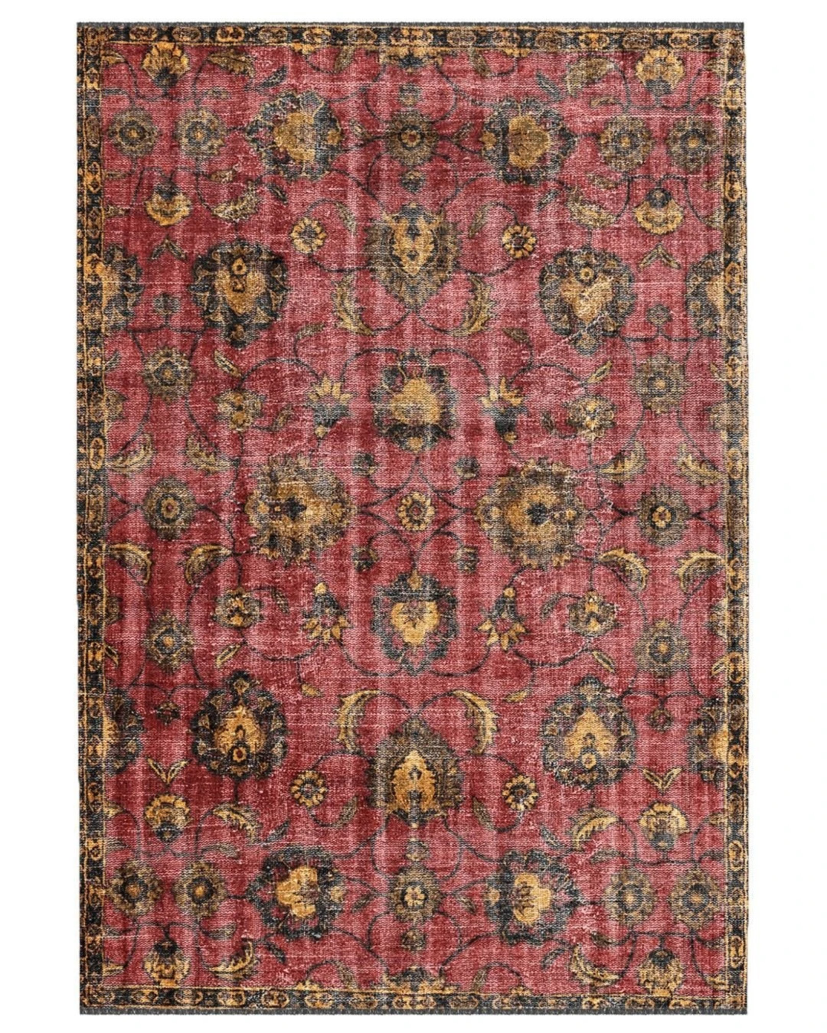 Dakota Fields Cece Oriental Burgundy Brown Machine Woven Cotton ...