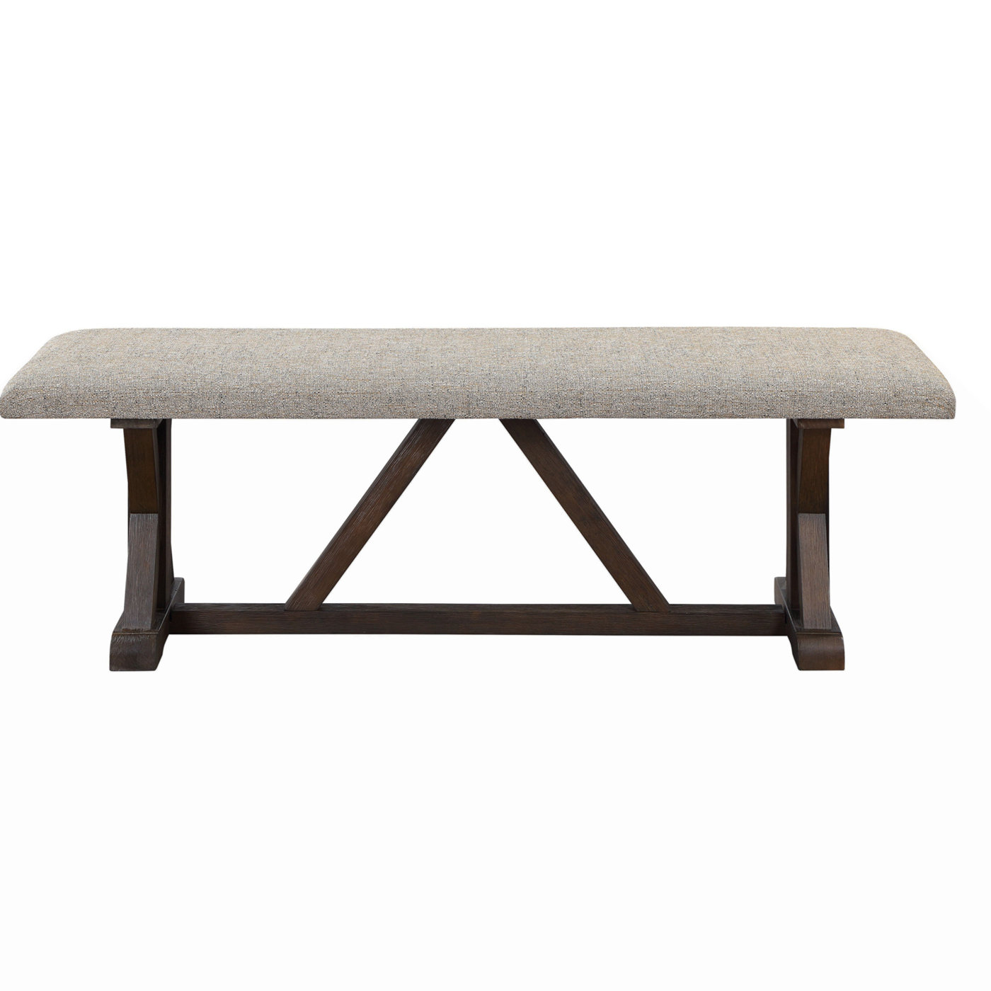 Rosalind Wheeler Rustic Bench With Upholstered Seat | Wayfair