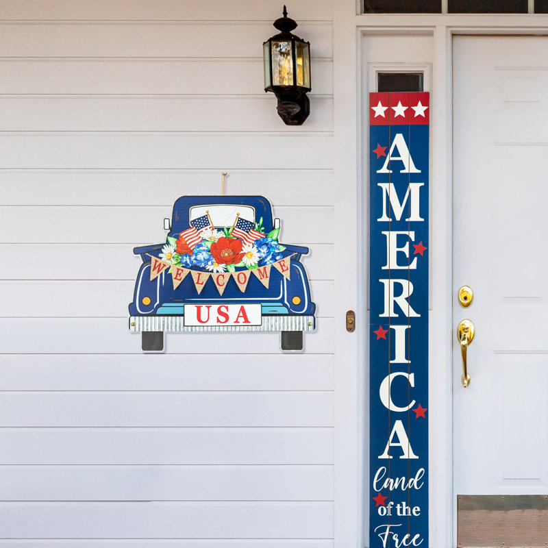 Arlmont & Co. Patriotic American Truck Yard Stake | Wayfair