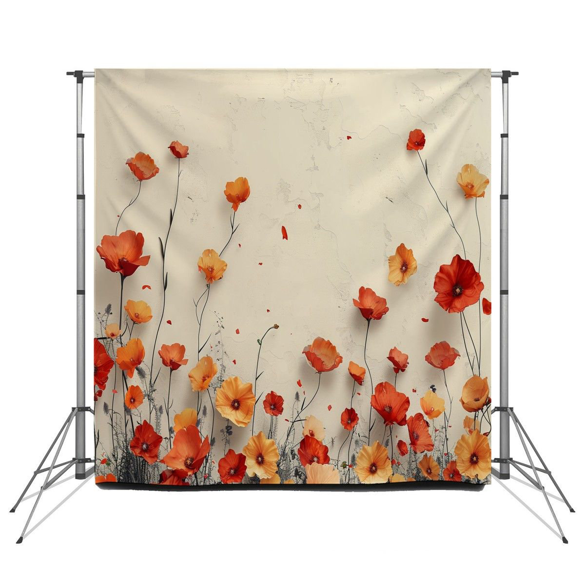 VisionDecor Poppy Flowers Backdrop Floral Large Delicate Blooms Photo ...