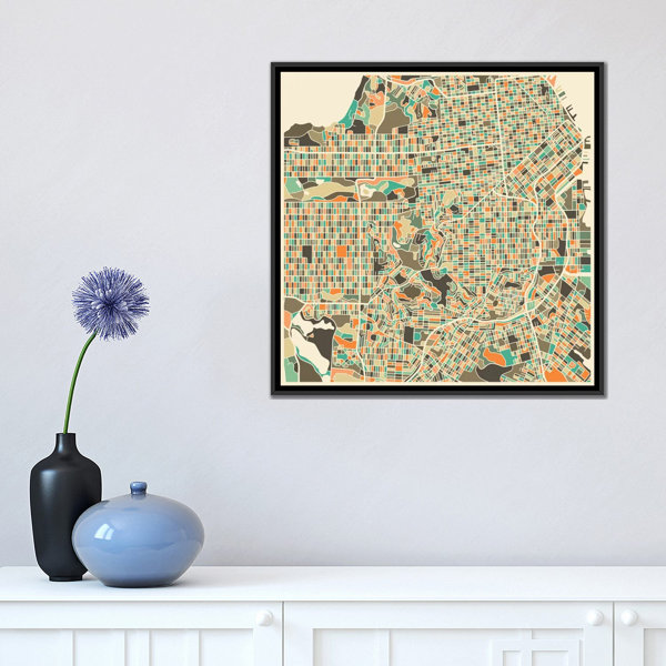 Bless international " Abstract City Map Of San Francisco " by Jazzberry ...