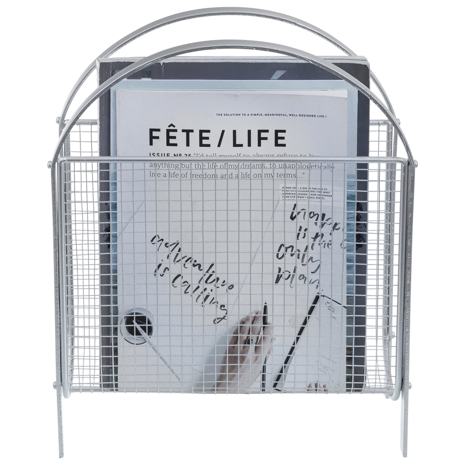 Ivy Bronx Metal Mesh Standing Magazine Rack | Wayfair