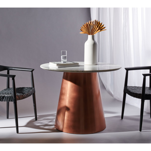 Mercer41 Round Metal Base Dining Table | Wayfair