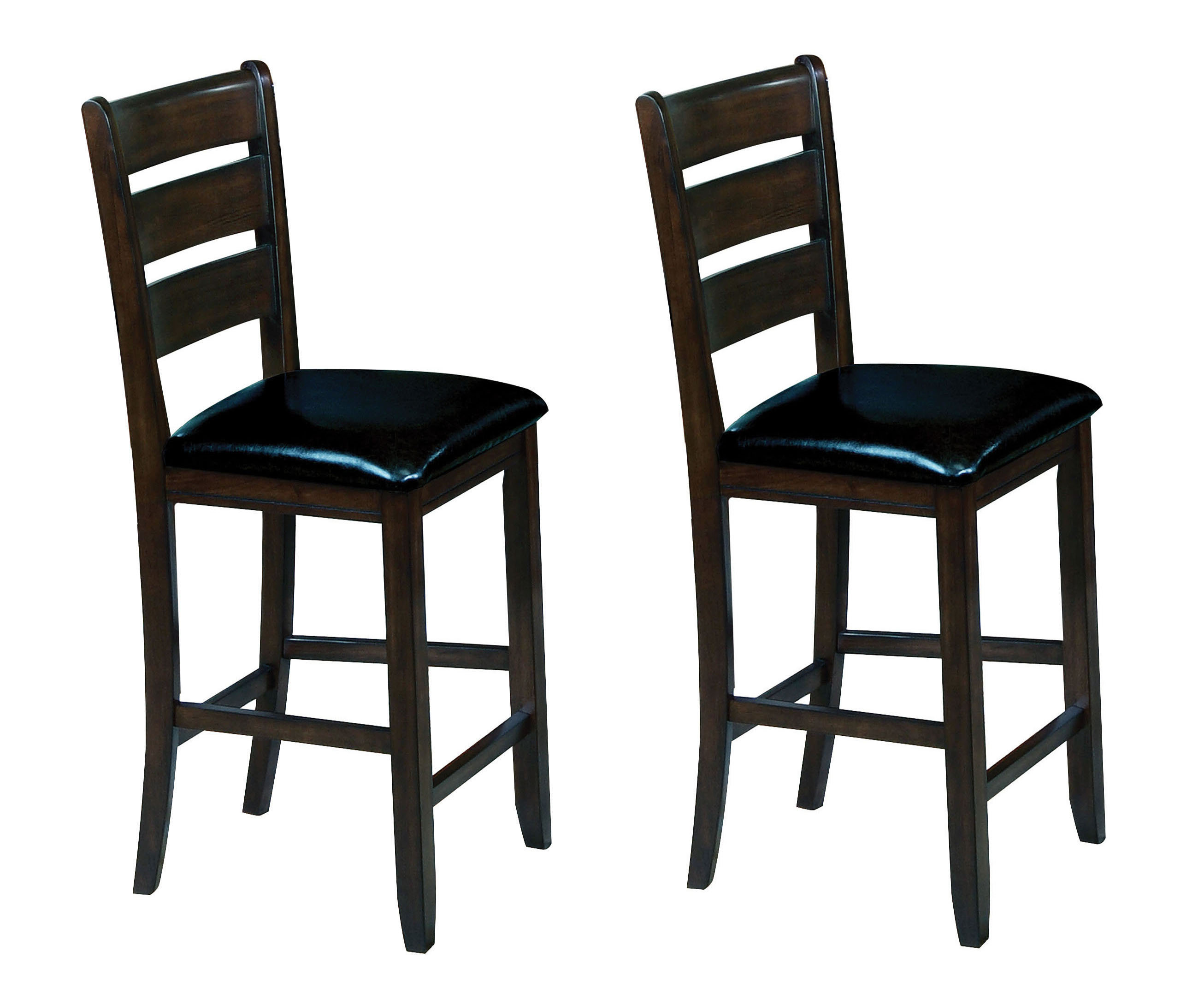 Winston Porter Adlen Black and Espresso Ladder Back Counter Height ...